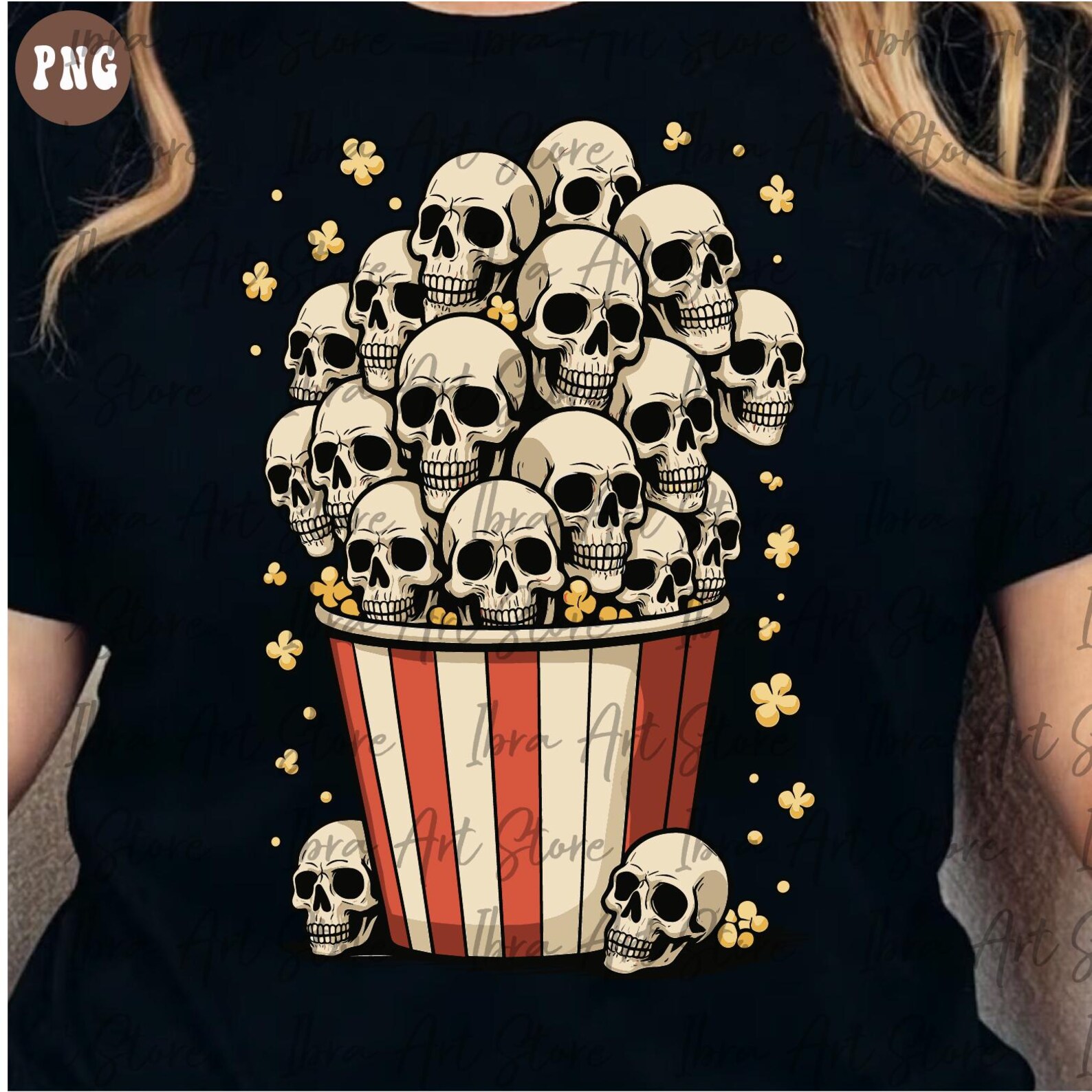 Scary Popcorn Skeleton Shirt Png, Creepy Fall Art Print Trendy Png ...