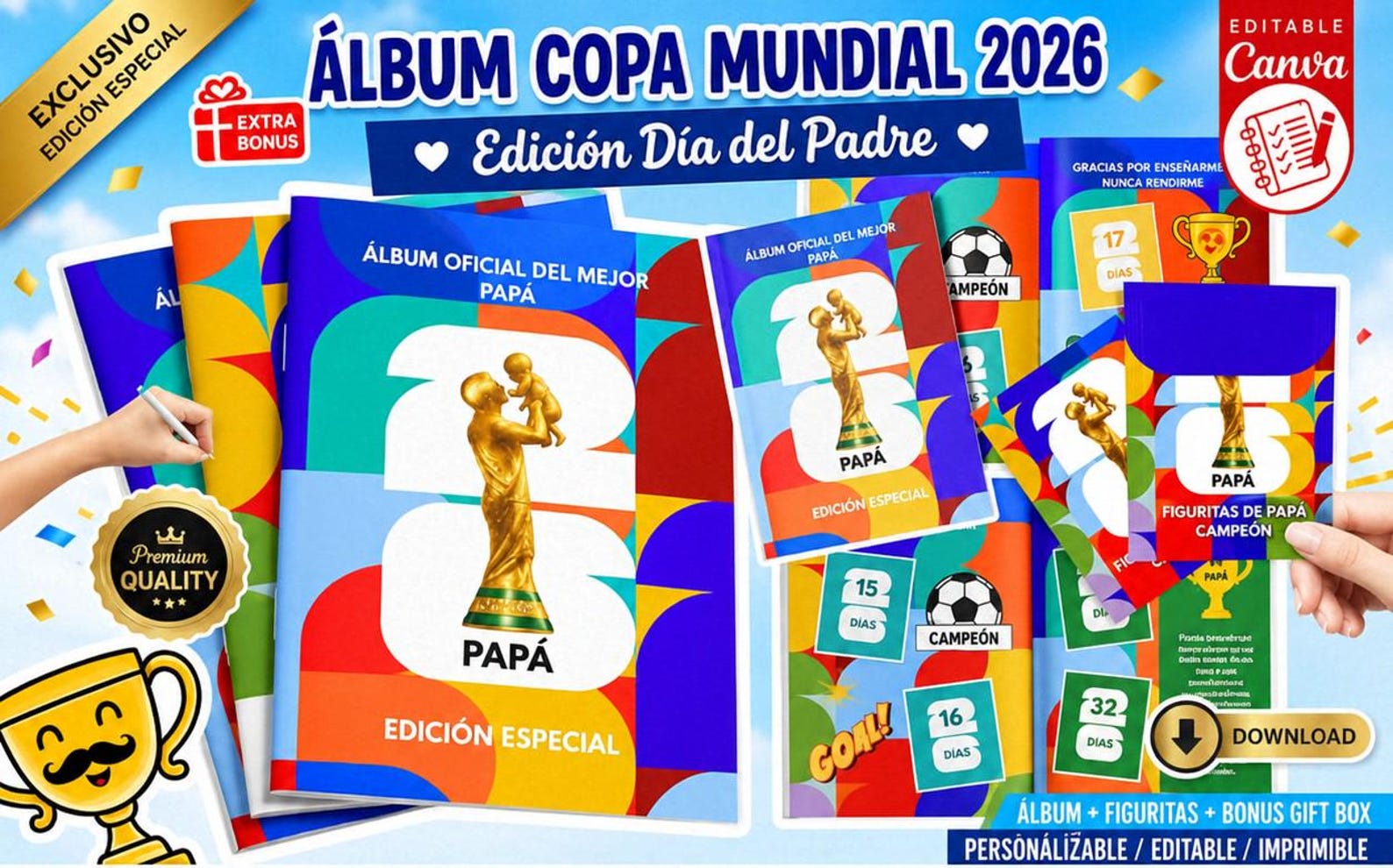 Álbum Mundial 2026 DÍA DEL PADRE, World Cup 2026 Sticker Album Template ...