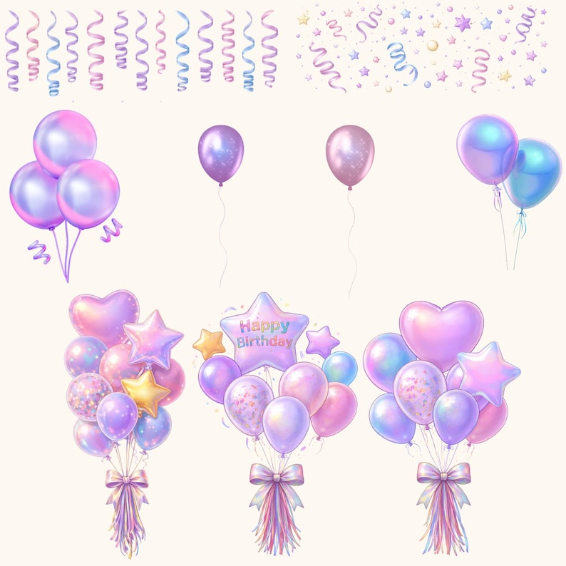 Kpop Birthday Clipart Bundle, Pastel Idol Graphics, Party Decorations ...