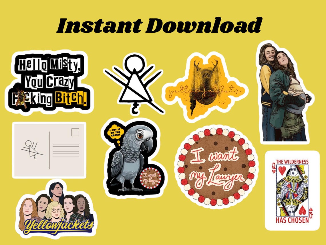 Yellowjackets Stickers Bundle 25 PNG Stickers With Transparent ...