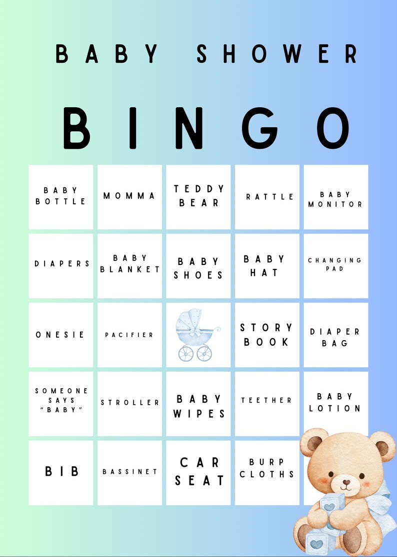 Baby Shower Bingo - Etsy