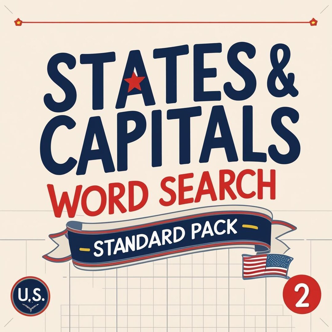 States and Capitals Word Search Pack – All Directions | Crossword + Fun ...