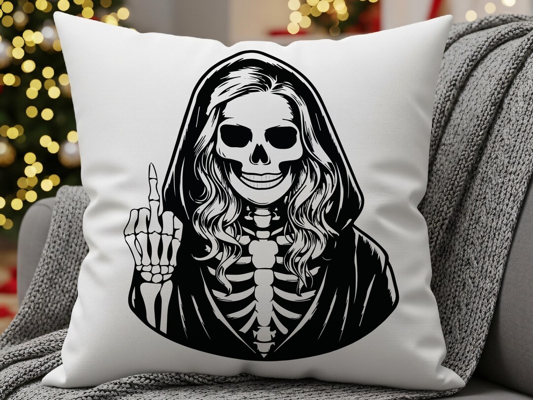 Grim Reaper Skeleton Middle Finger Vector: Sarcastic Train (digital ...