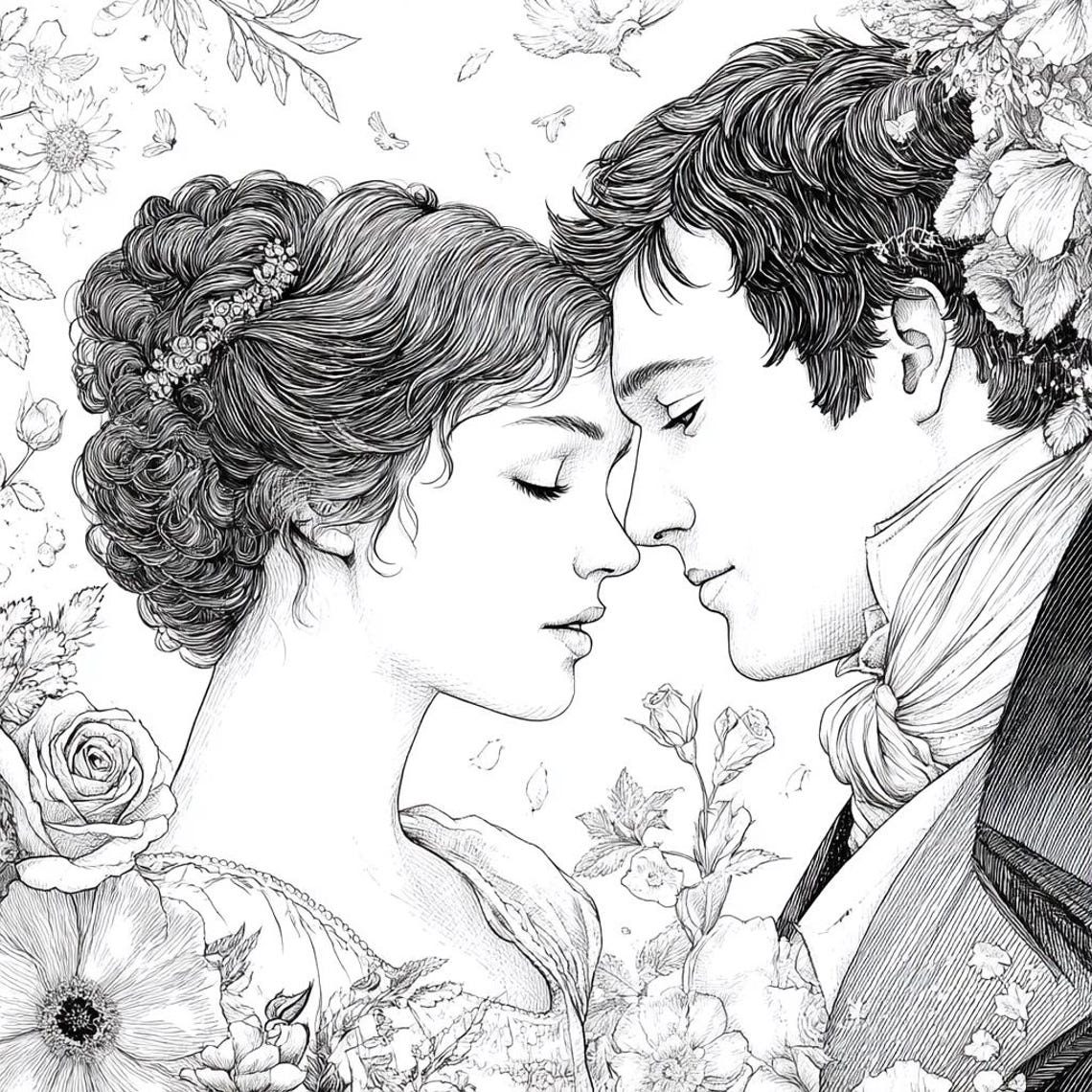 Jane Austin Coloring Pages Classic Novels Set 1: Coloring Pages ...