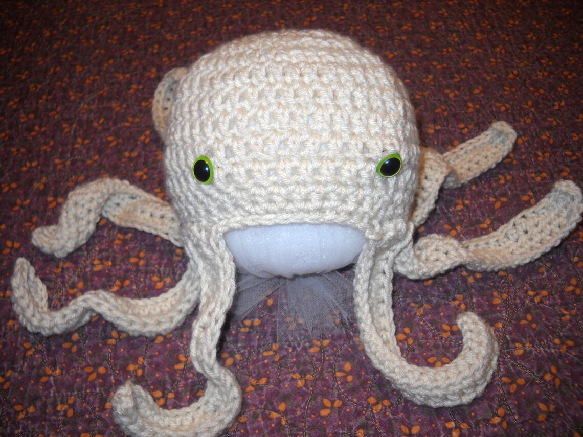 PDF Pattern Crocheted Octopus Hat Infant Baby Toddler Child Photography ...