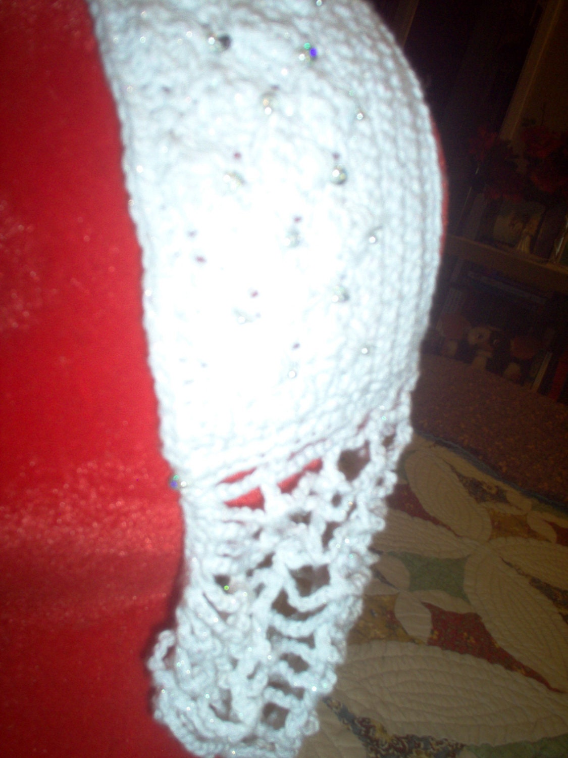 Wedding Formal Bride Costume Hand Crocheted Snood Headband Removable ...