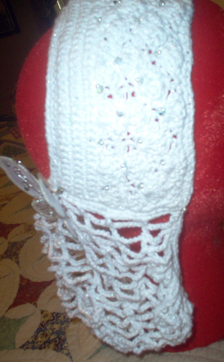 Wedding Formal Bride Costume Hand Crocheted Snood Headband Removable ...