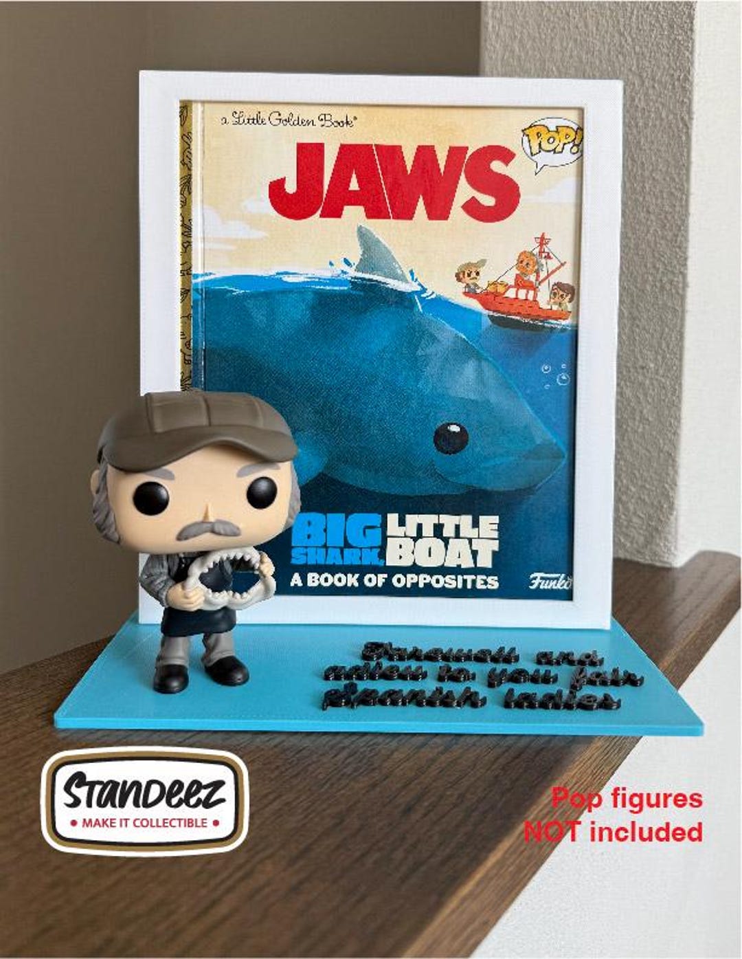 Jaws Quint 3d Printed Standee Display for Pops and Golden Book WITH ...