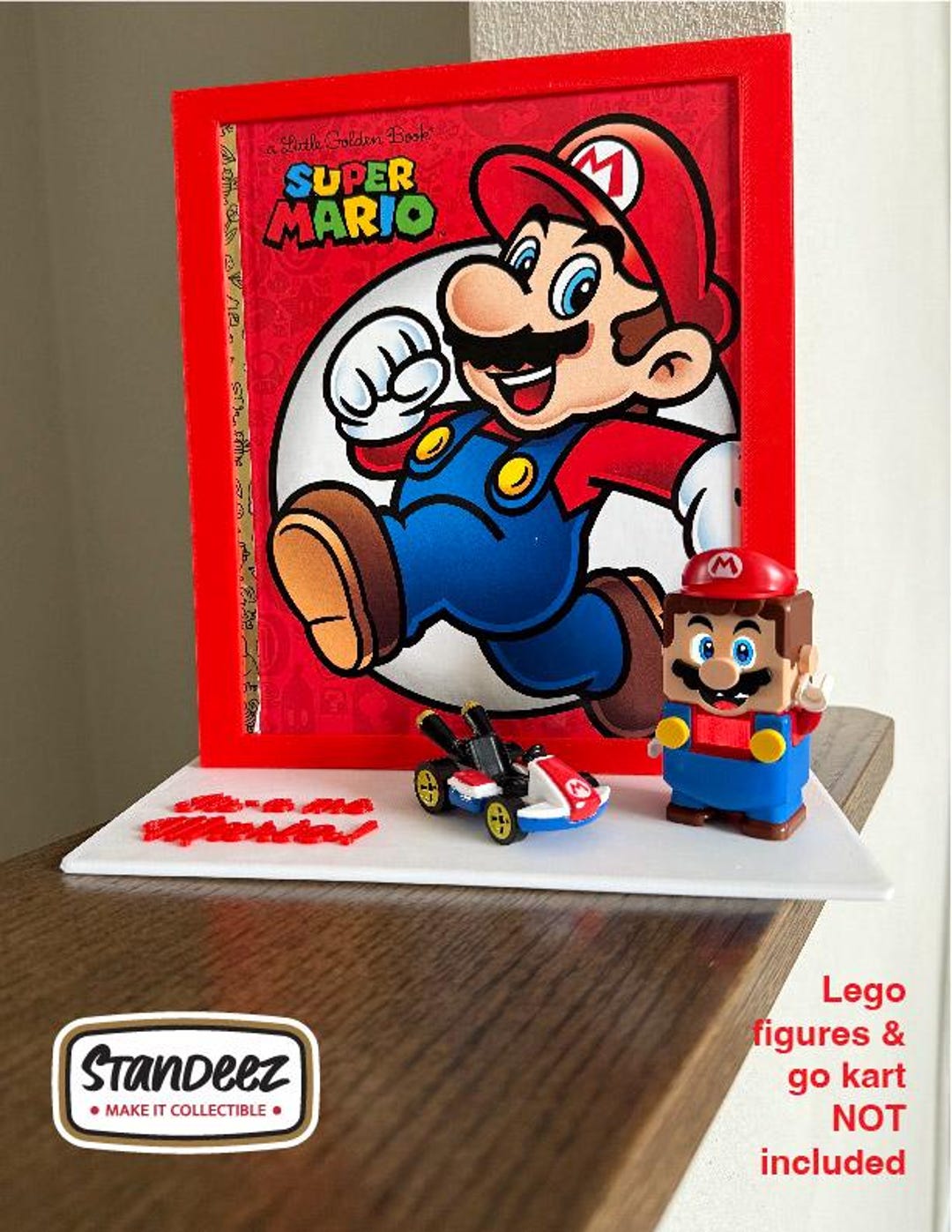 Mario 3d Printed Standee Display for Legos, Pops and Golden Book WITH ...