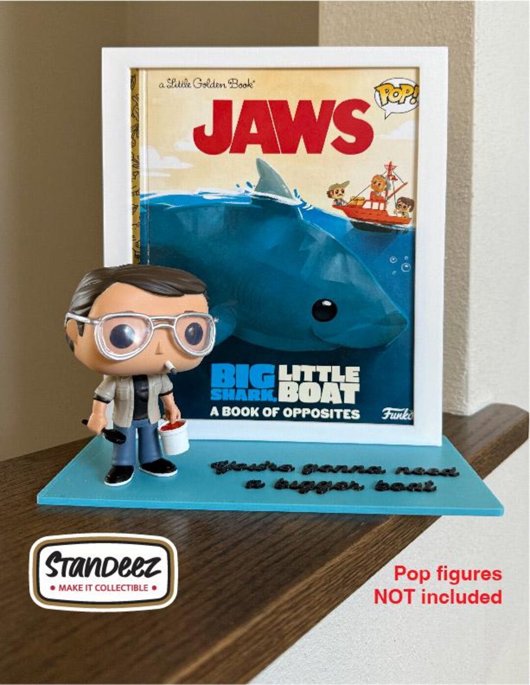 Jaws Quint 3d Printed Standee Display for Pops and Golden Book WITH ...