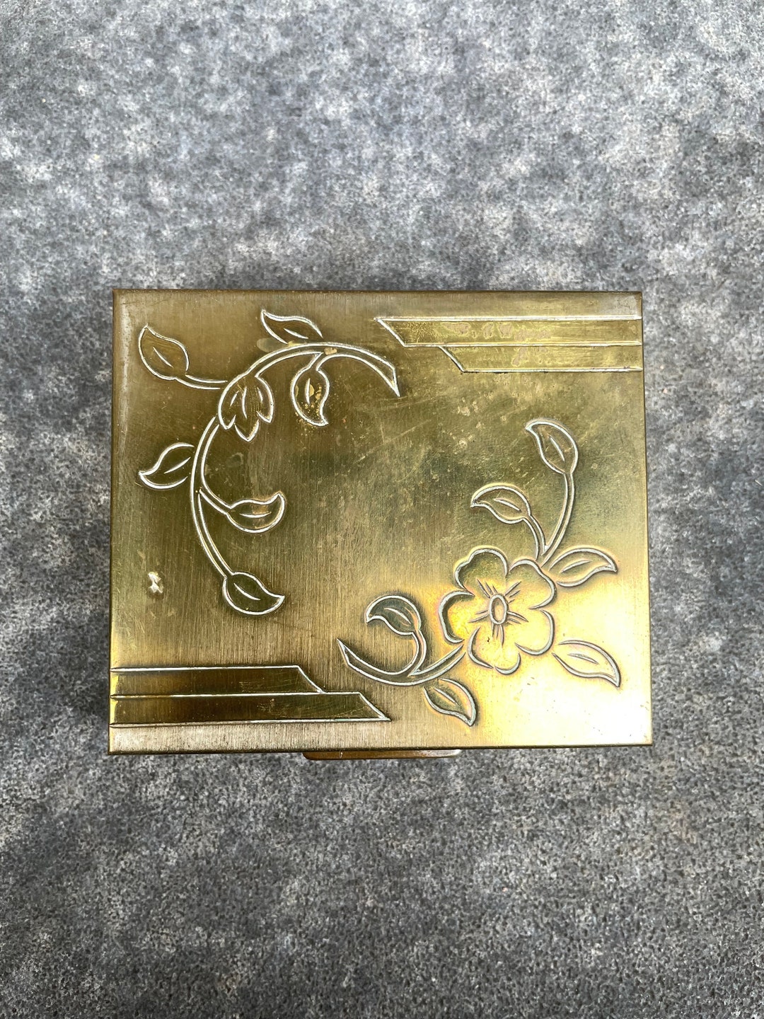 Vintage Gold Tone Floral Mirror Compact Case - Etsy