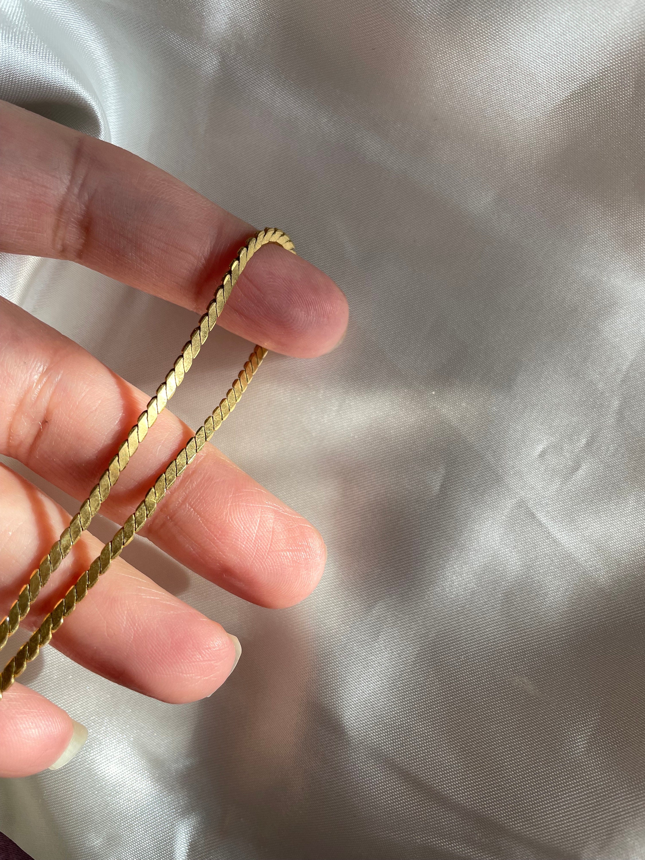 Vintage Gold Tone Cobra Chain Necklace, Retro Costume Jewelry - Etsy