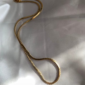 Vintage Gold Tone Cobra Chain Necklace, Retro Costume Jewelry - Etsy