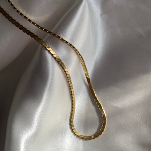 Vintage Gold Tone Cobra Chain Necklace, Retro Costume Jewelry - Etsy