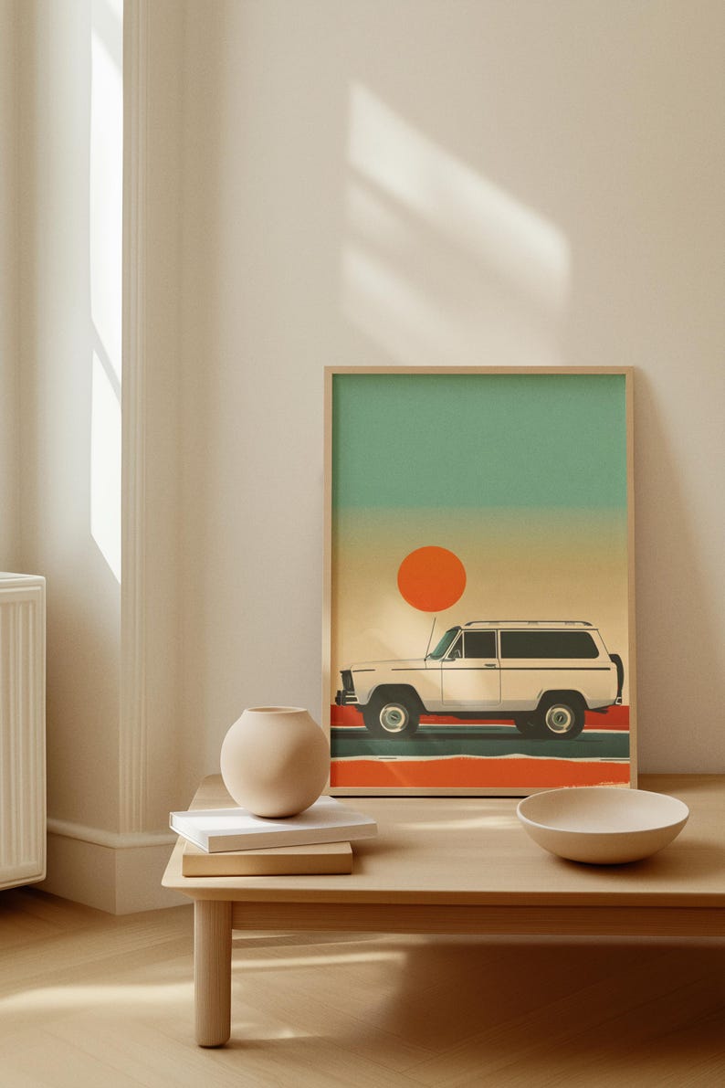 Retro Off-road SUV Poster – Mid Century Modern Adventure Wall Art ...