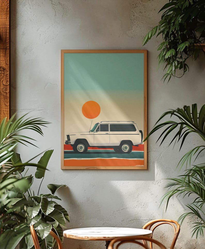 Retro Off-road SUV Poster – Mid Century Modern Adventure Wall Art ...