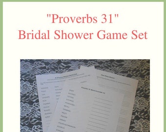 Set of Proverbs 31 Themed Printable Games and Activities for Bridal ...