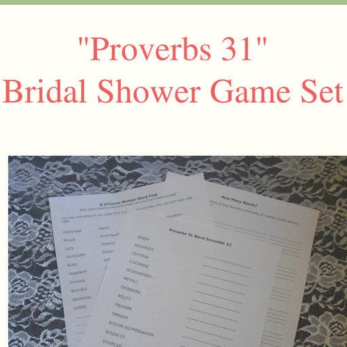 Proverbs 31 Bridal Shower Games and Activities Printable - Etsy