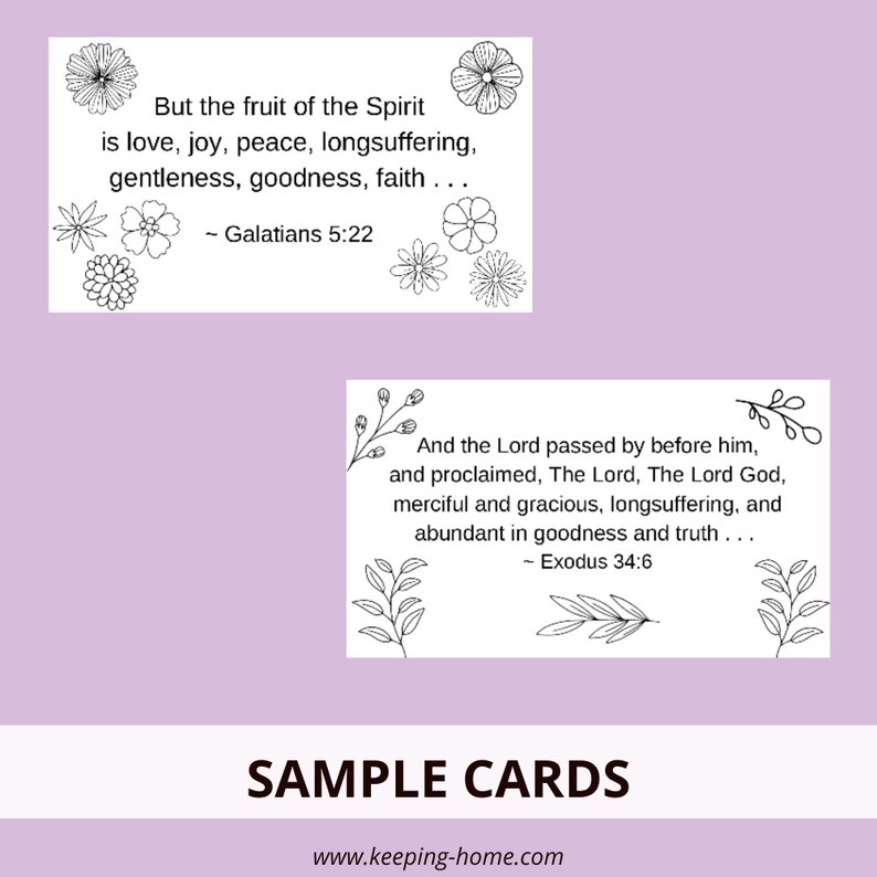 Patience Verses Bible Verse Cards | Set 1, 8 Verses | Colorable Floral ...