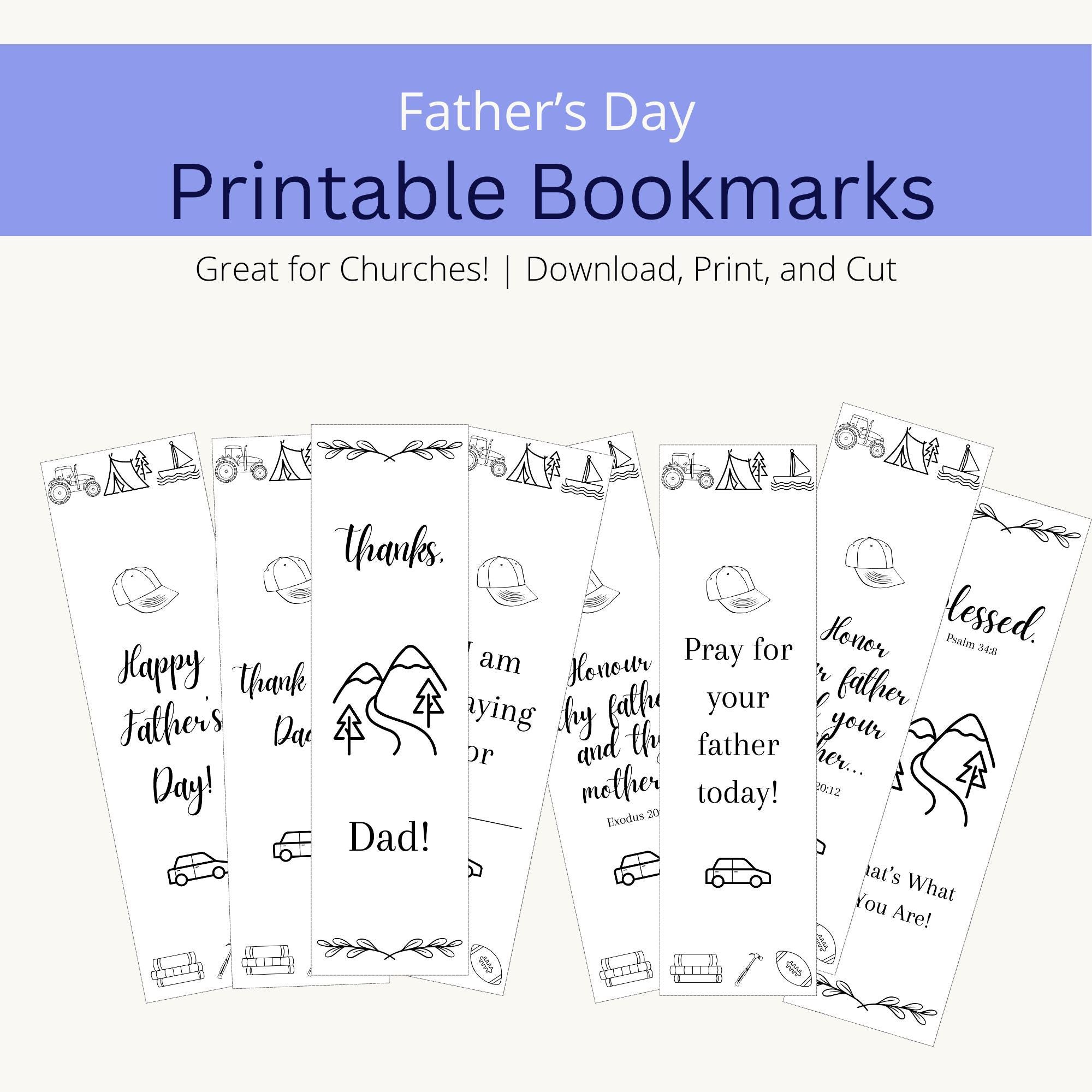 Printable Father's Day Bookmarks | Christian Bookmarks for Father's Day ...