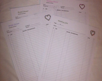 Shower Gift Sheet | Etsy