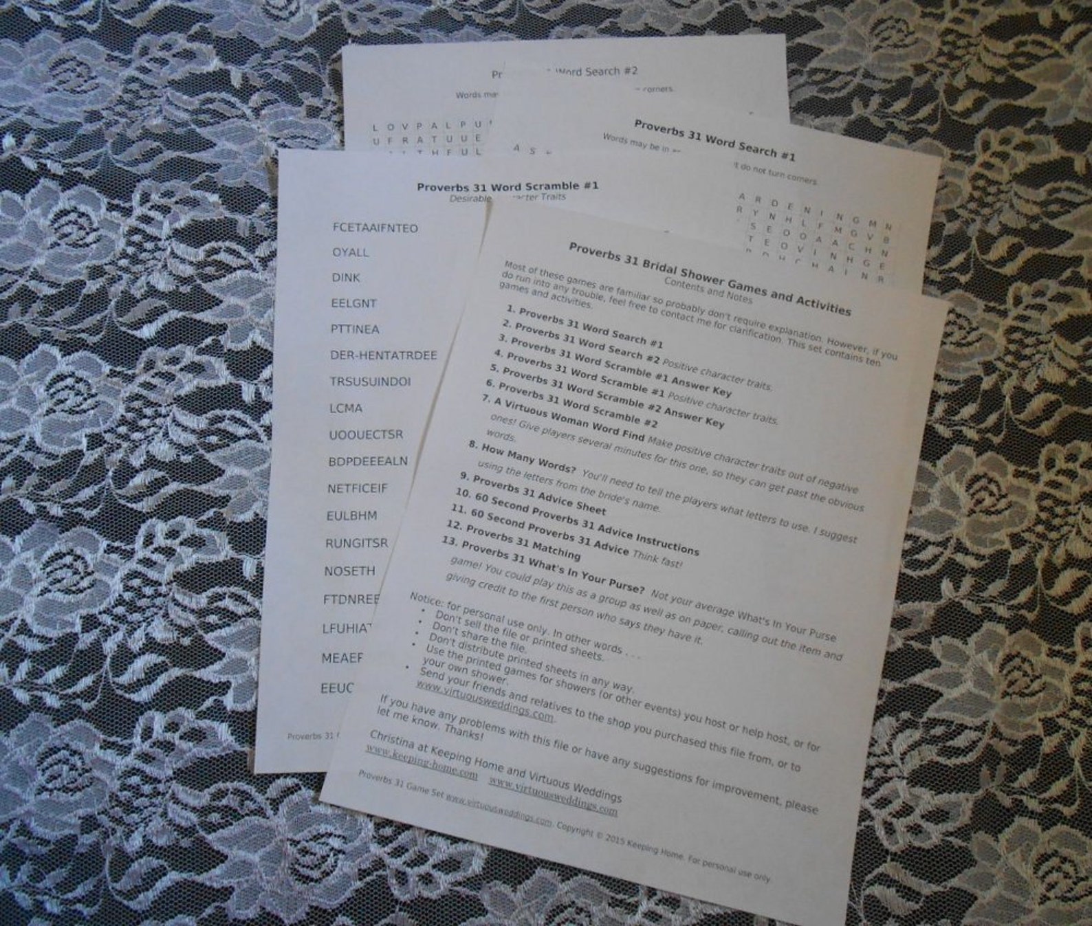 Proverbs 31 Bridal Shower Games and Activities, Printable - Etsy