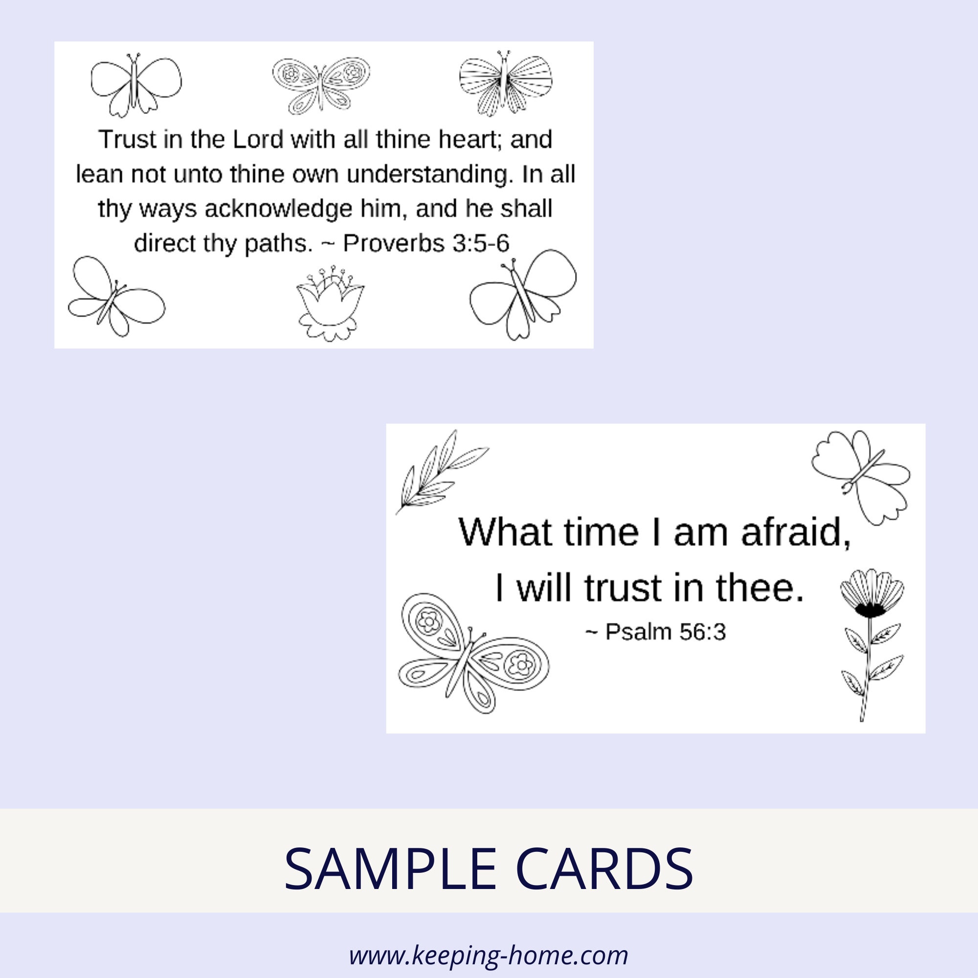 Faith Verses Bible Verse Cards Set 2 8 Verses Colorable - Etsy