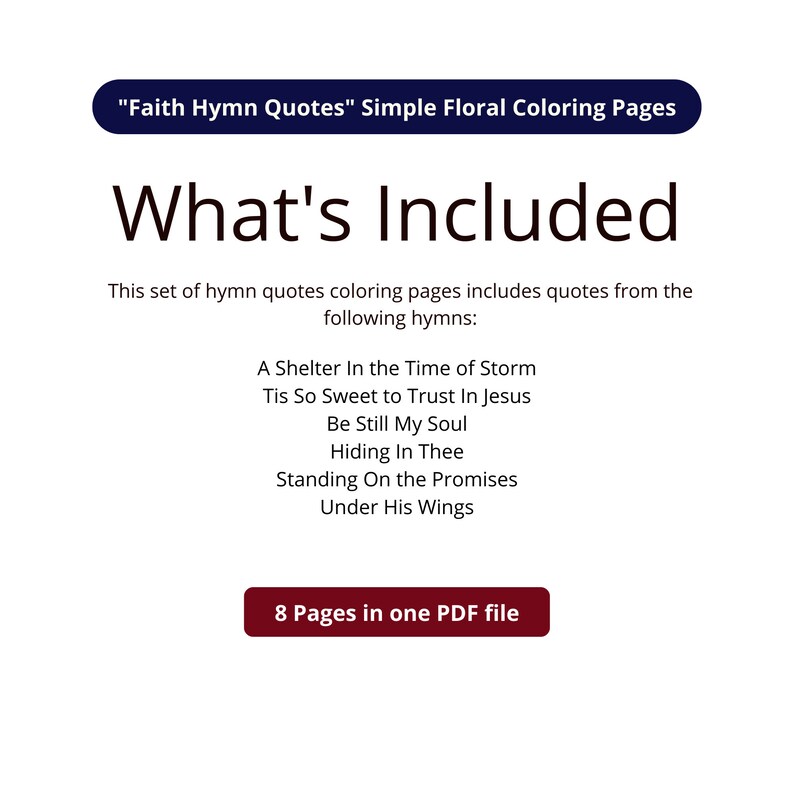 Hymn Quotes Coloring Pages | Faith Set 1 | Simple Floral |what Does ...