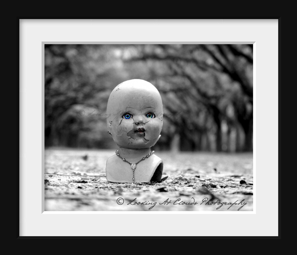 Creepy Doll Eyes, Broken Doll Head With Luminous Eyes, Not so Creepy ...
