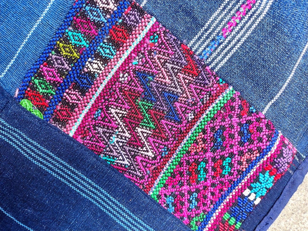 Guatemalan Indigo PATCHWORK QUILT Huipil Throw -wall Hanging Decor- - Etsy