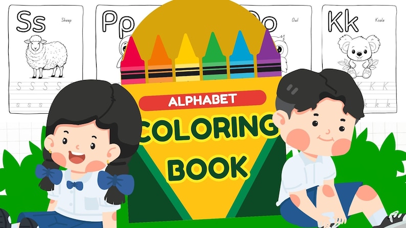ABC Tracing & Coloring Book: A-Z Printable Workbook (PDF Download) - Etsy