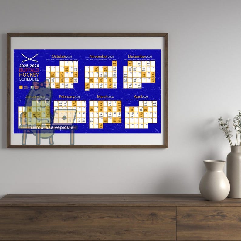 2025-2026 Buffalo Sabres Hockey Schedule - Etsy