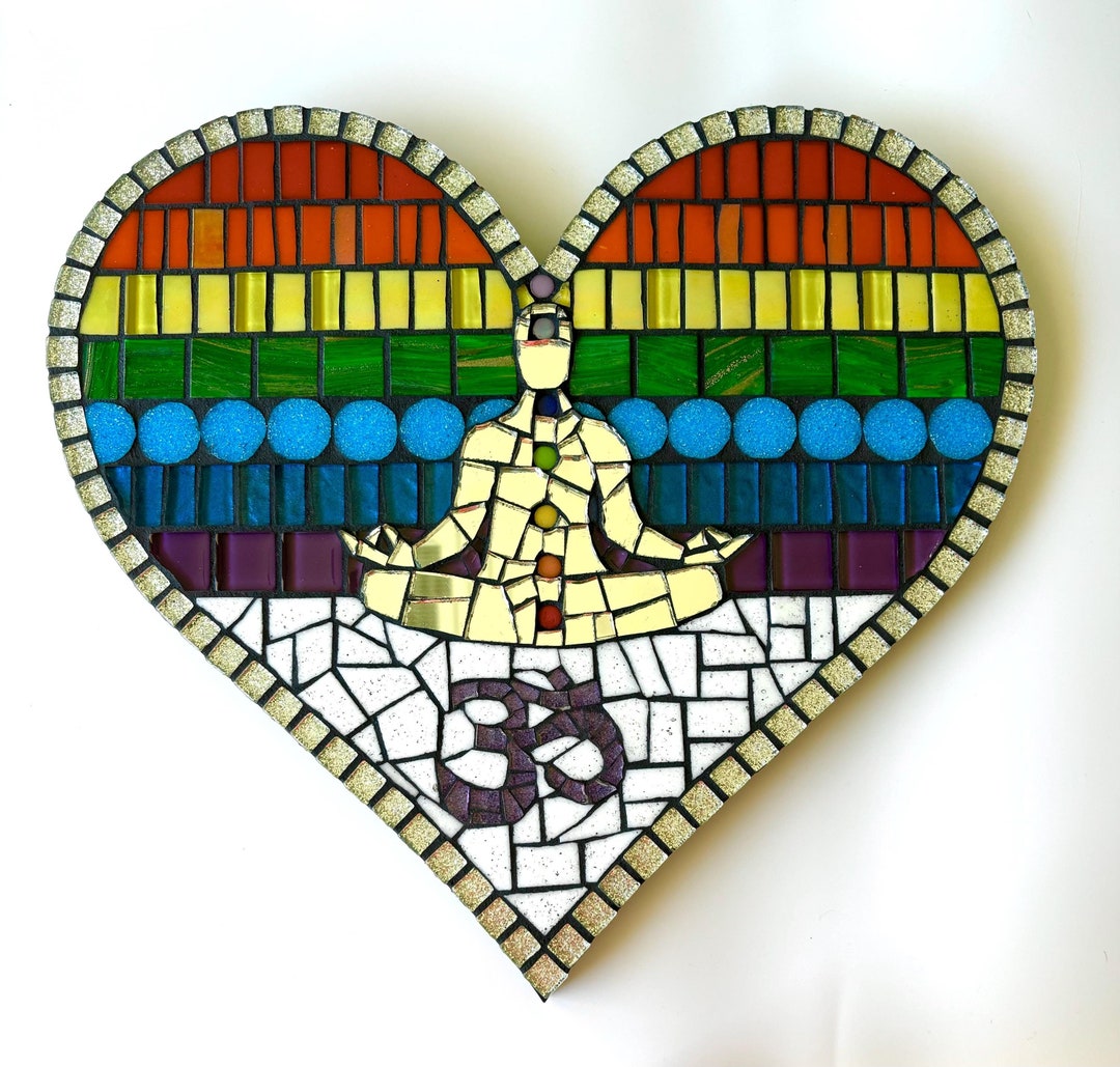 Heart Mosaic Wall Art, Chakra Meditation Art - Etsy