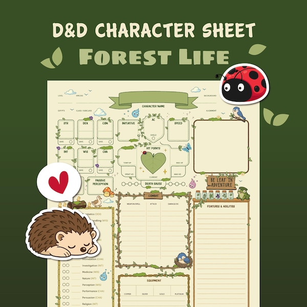 Scheda dnd 5e editabile - Etsy Italia