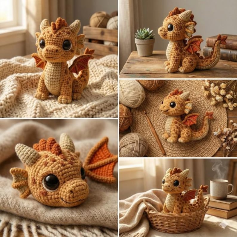 Dragon Crochet Pattern, Amigurumi Pattern Plush Toy (digital Download ...