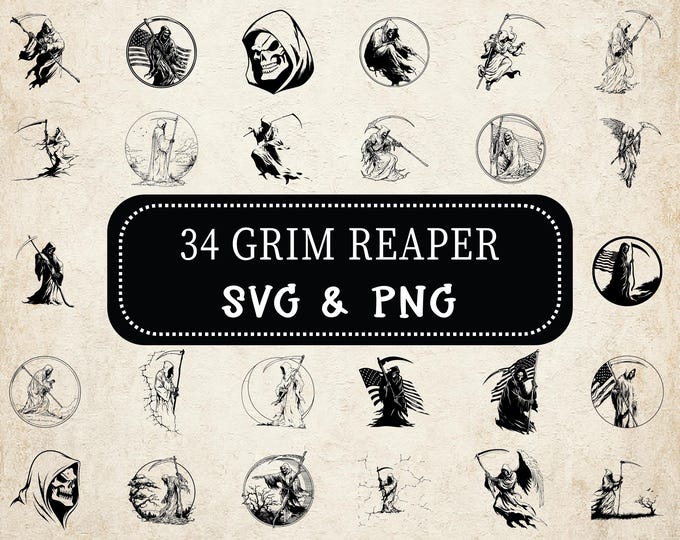 Grim Reaper, Grim Reaper Svg, Skeleton Svg, Horror Shirt Svg, Halloween ...