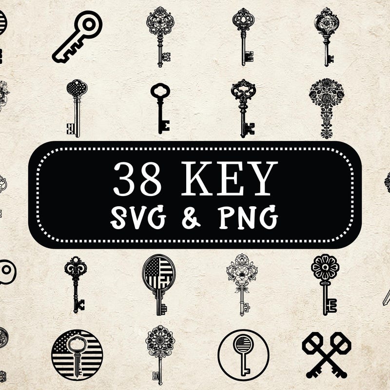 Skeleton Key Clipart - Etsy