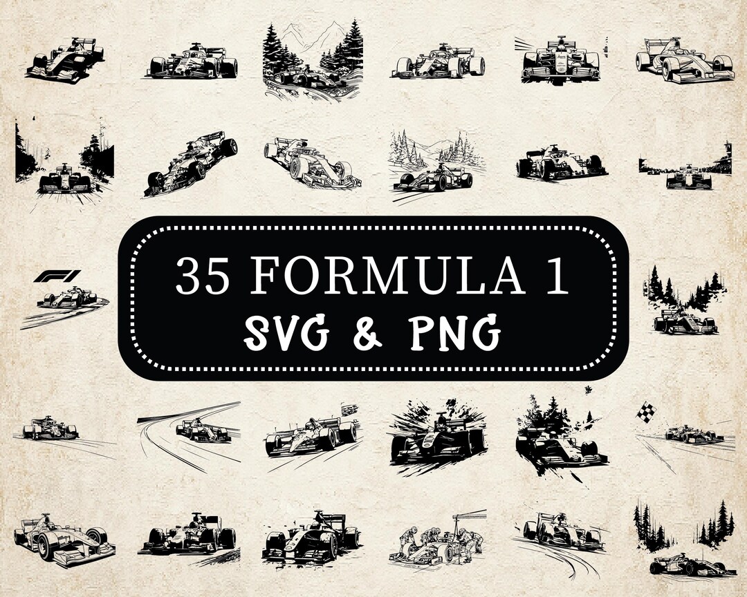 Formula 1 Racing Car SVG PNG Bundle: Motorsport Decals (digital ...