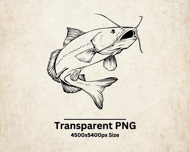 Catfish SVG Bundle: Fishing Clipart, Decal, and Silhouette (digital ...