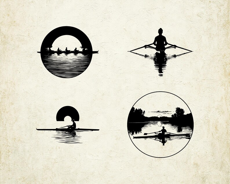 Rowing SVG Bundle: Rower Silhouette, Crew Team Vector (digital Download ...