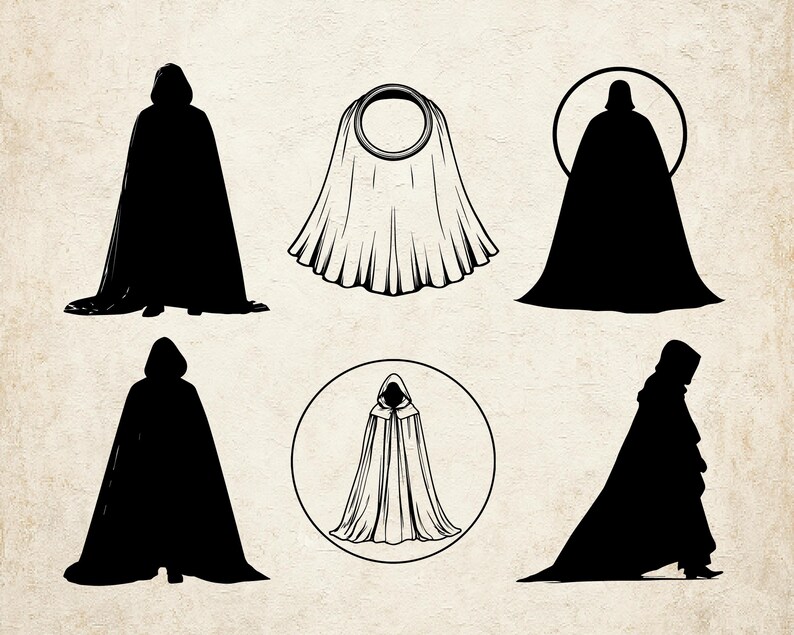 Fantasy Cloak SVG & PNG Bundle: Cricut-ready Silhouette Designs ...