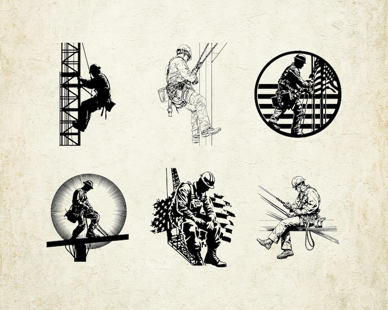 Structural Ironworker SVG PNG Bundle, Ironworker Silhouettes ...