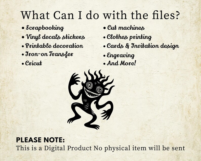 Creepy Monster SVG PNG Bundle: Spooky Halloween Cut Files (digital ...