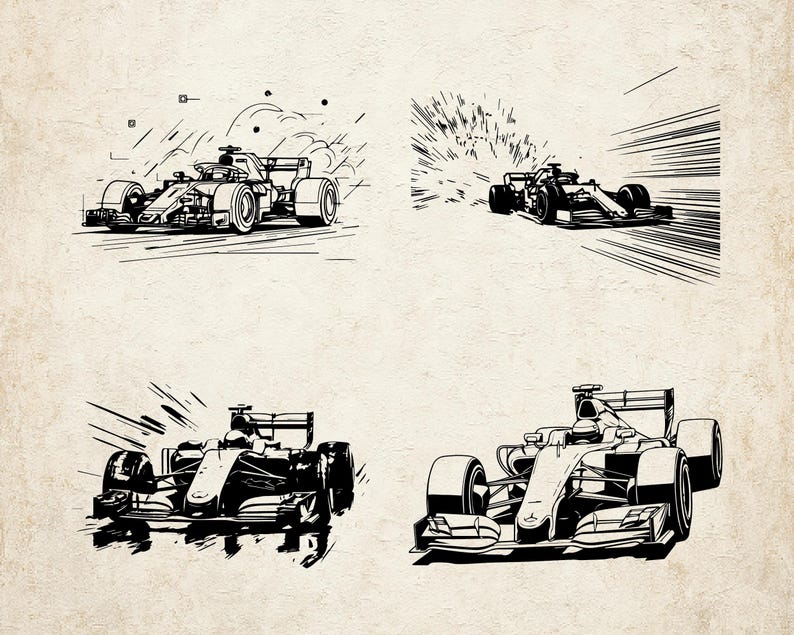 Formula 1 Racing Car SVG PNG Bundle: Motorsport Decals (digital ...