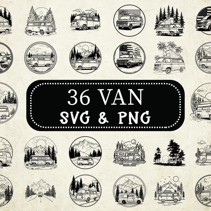 Retro Camper Clipart - Etsy