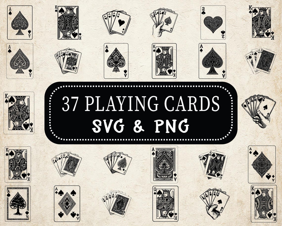 Playing Card SVG PNG Bundle: Poker, Aces, Suits (digital Download) - Etsy