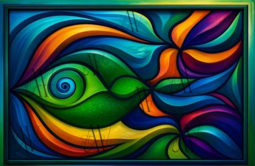 Contemporary Art, Cubist, Fish, Ocean, Sea, Waves, Movements, Liquid ...