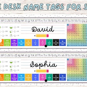 Editable Desk Name Tags for Students | | Cursive Desk Nameplates With ...