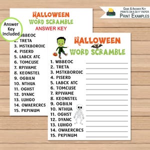 Halloween Word Scramble Game for Kids: Printable Party Activity (PDF ...