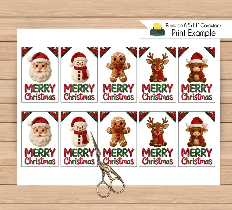 Merry Christmas Gift Tags - (digital Download PDF) - Etsy